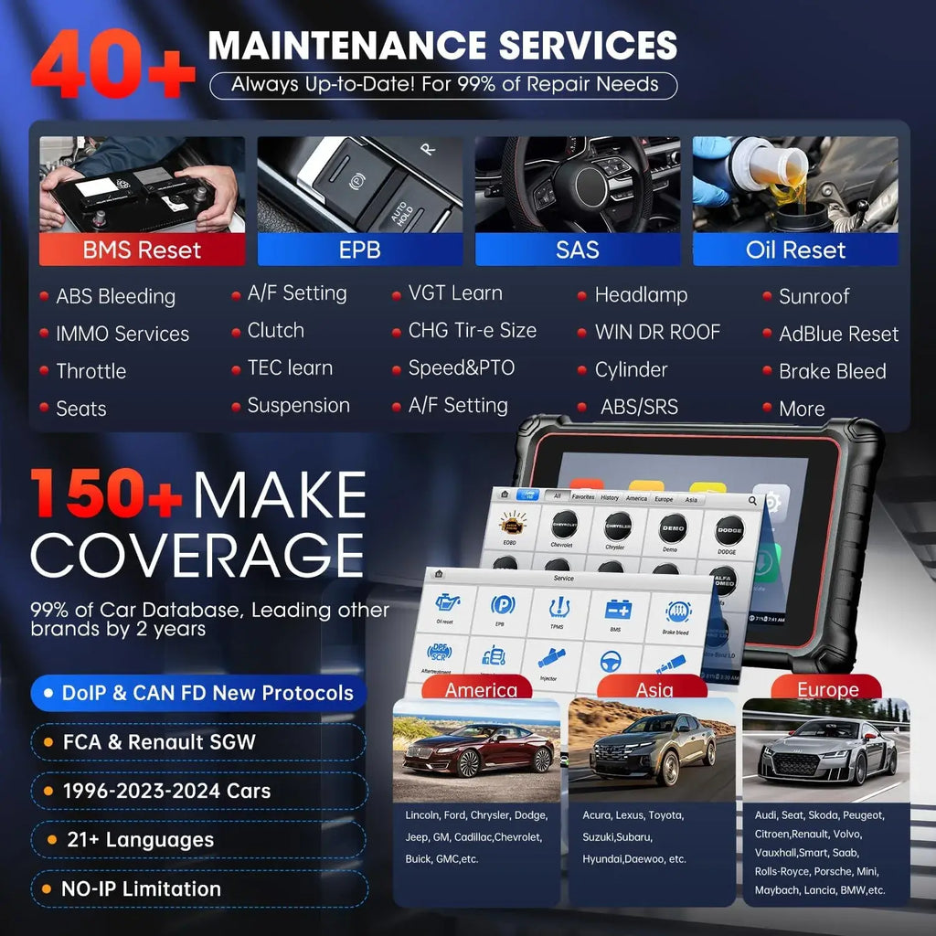 [UK/ EU Ship] Autel MaxiCOM MK900-BT Automotive Diagnostic Scanner Sup ...